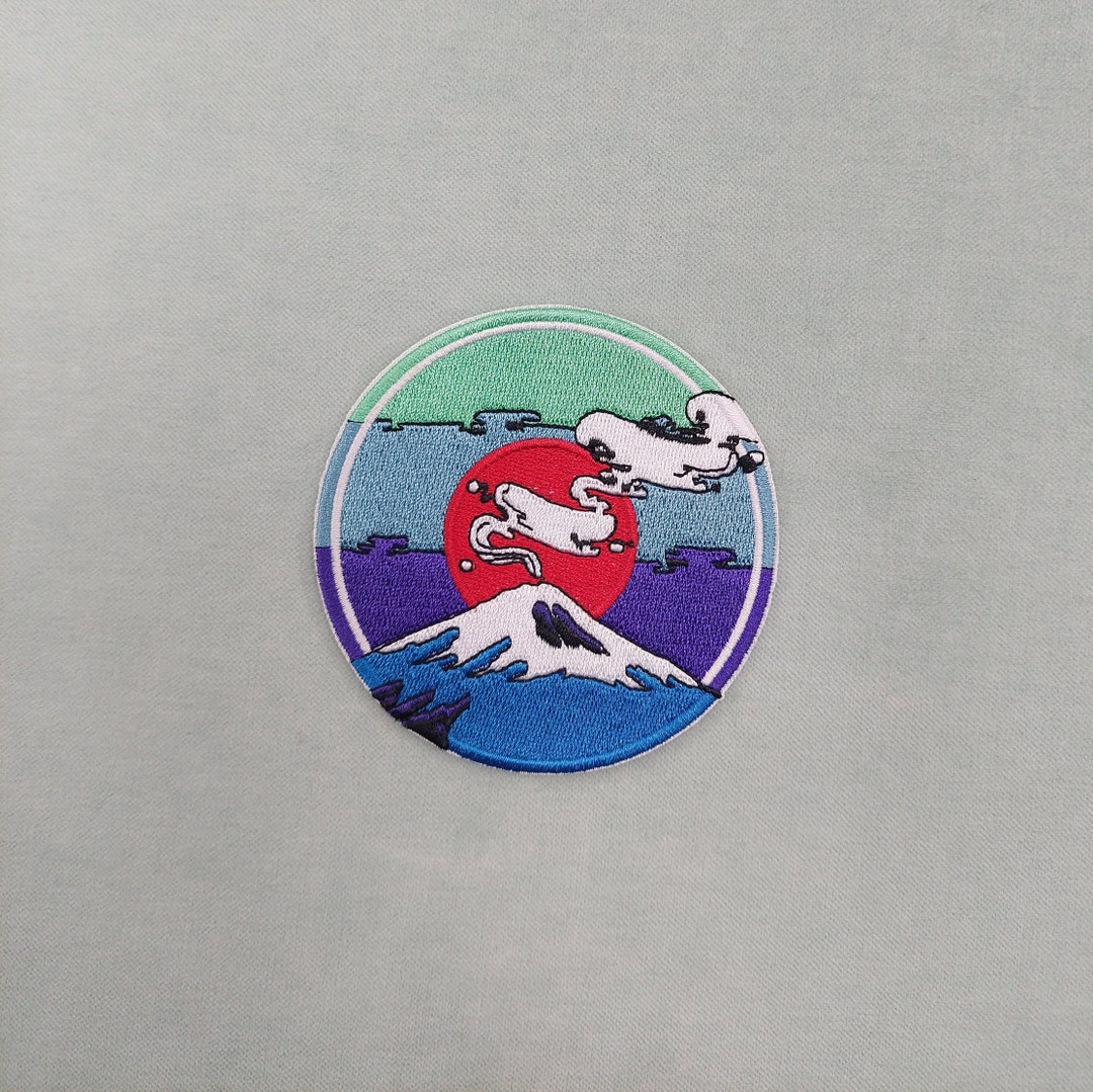 Mount Fuji Japan Iron-on Patch, Embroidered Badge 9 Cm - Etsy
