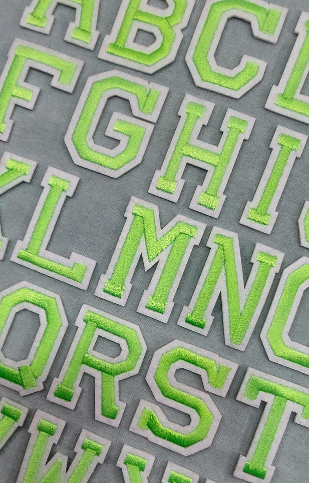Fluorescent Green Iron-on Alphabet Letter Patches, Embroidered Badges ...