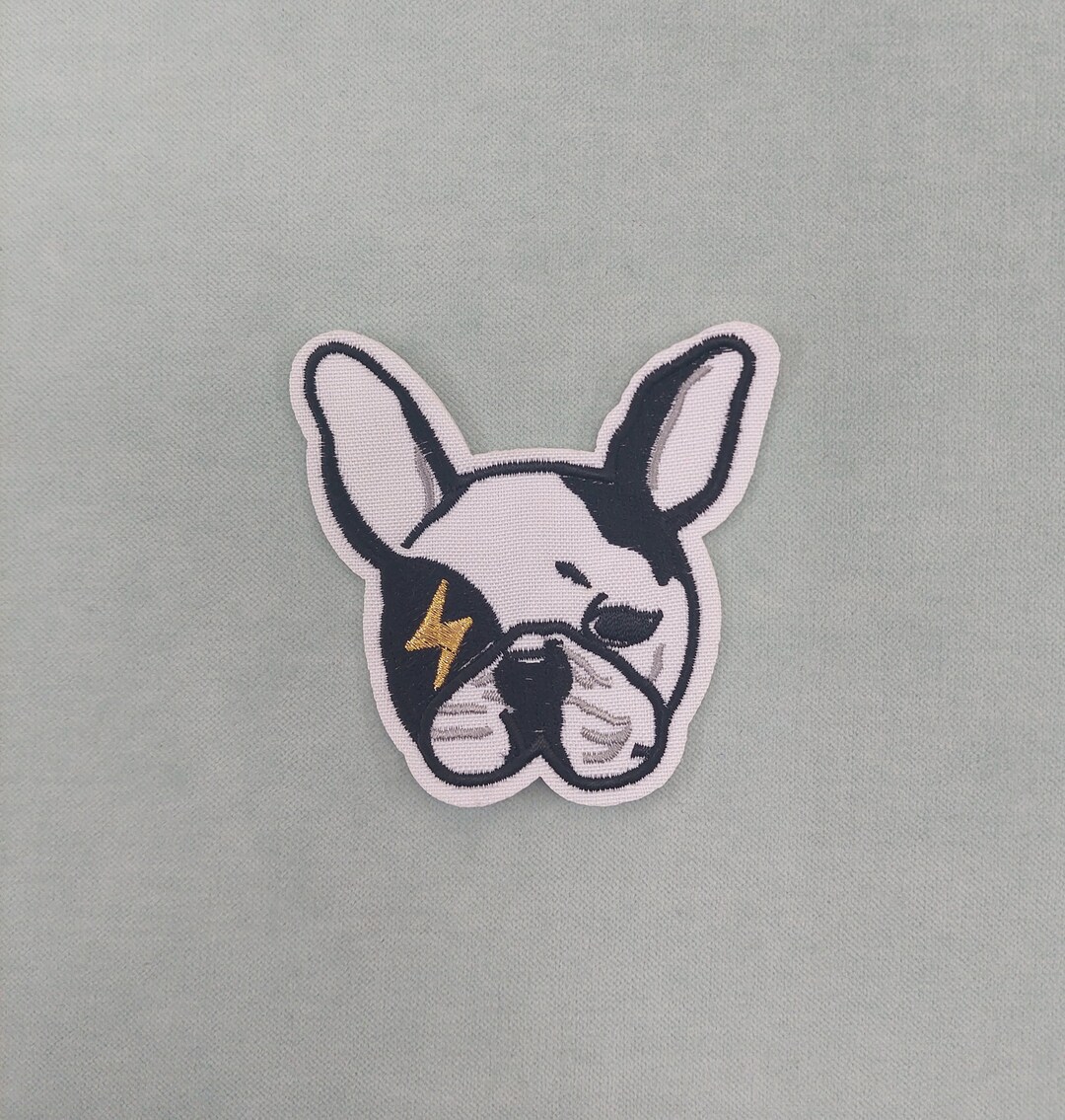 Punk Bulldog Patch, Embroidered Iron-on Patch in Two Sizes, Iron on ...