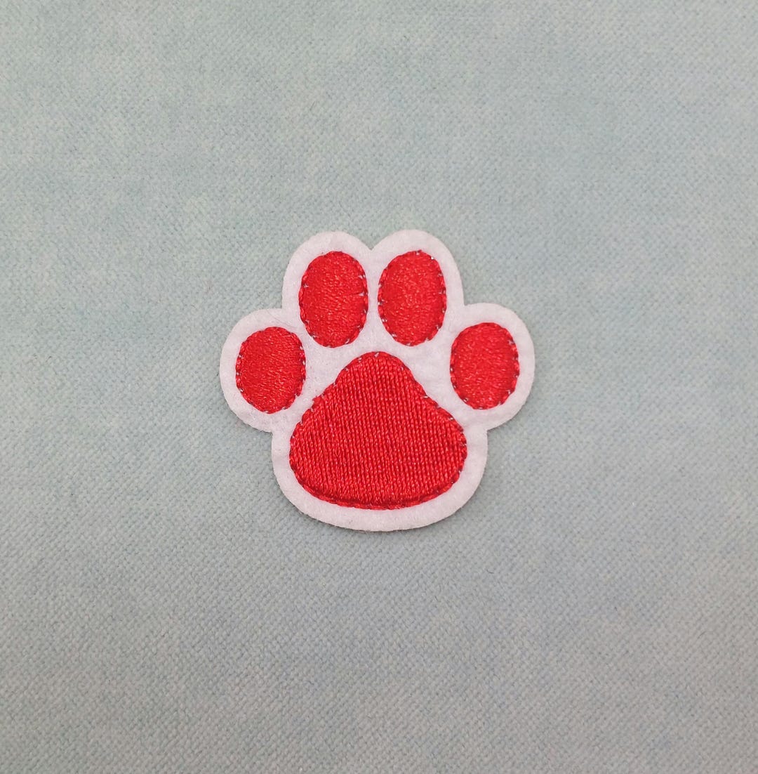 Red Cat Paw Iron-on Patch, Embroidered Badge - Etsy