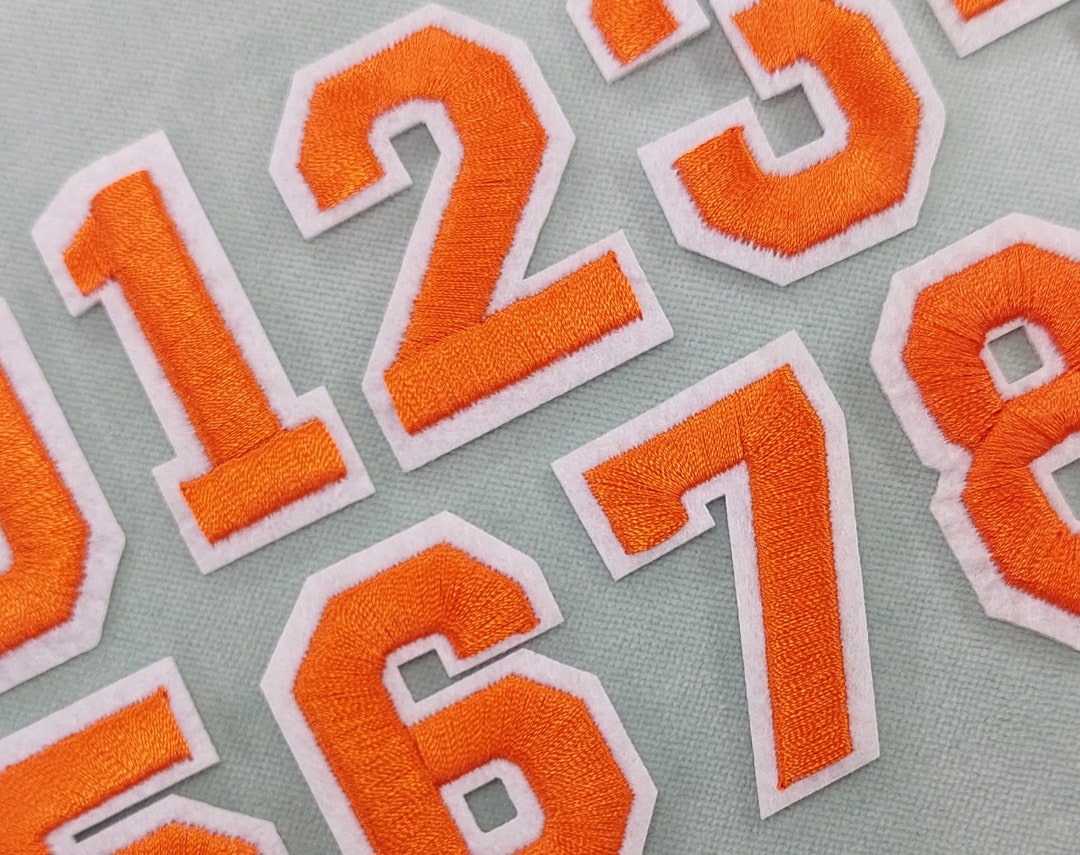 Orange Number Patches, Iron-on Embroidered Number Patches, to Customize ...