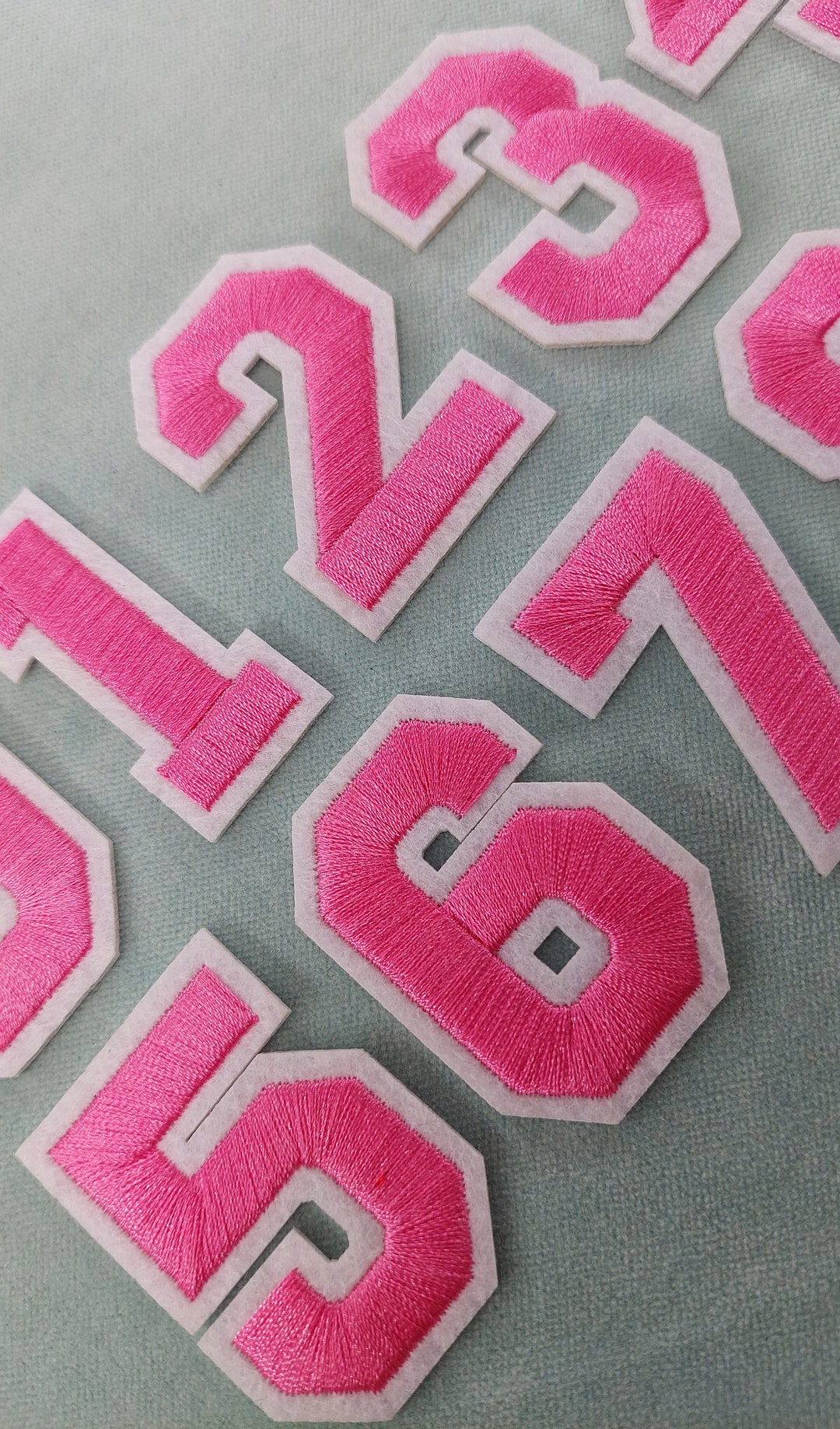 Pink Number Patches, Iron-on Embroidered Number Patches, to Customize ...