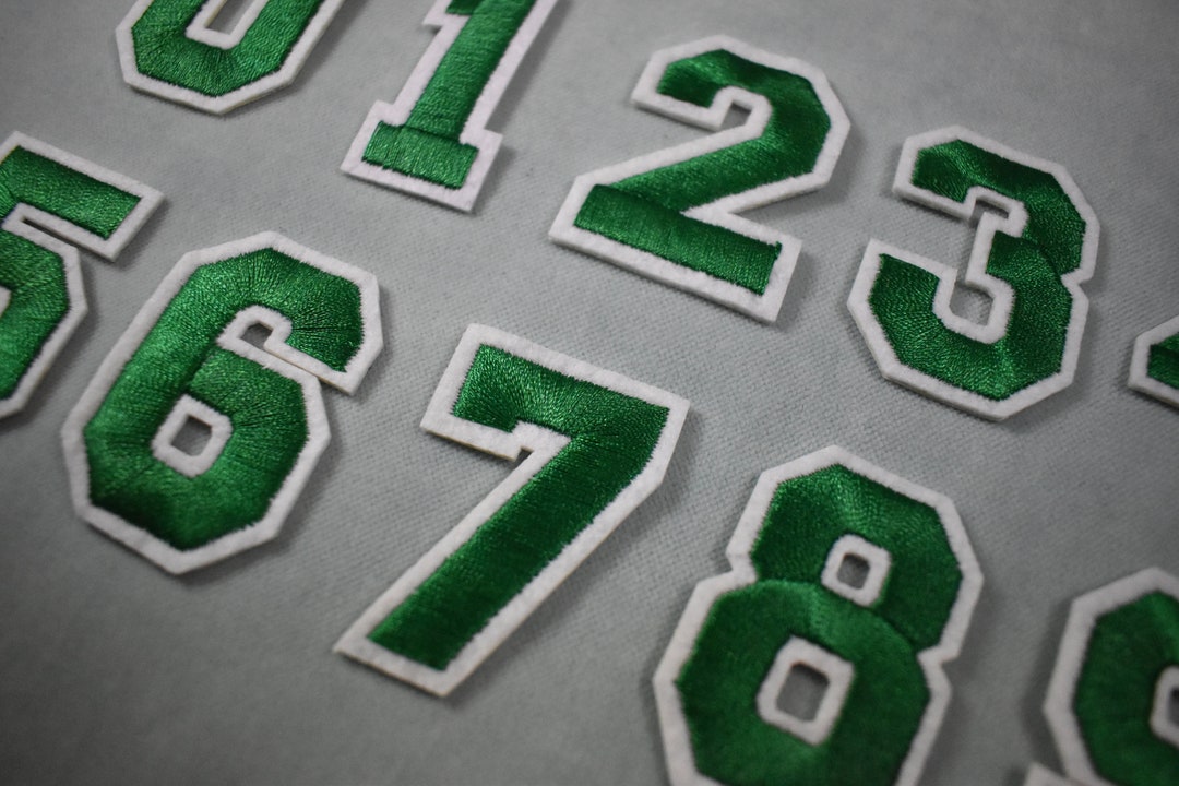 Green Number Patches, Embroidered Iron-on Number Badges, to Customize ...
