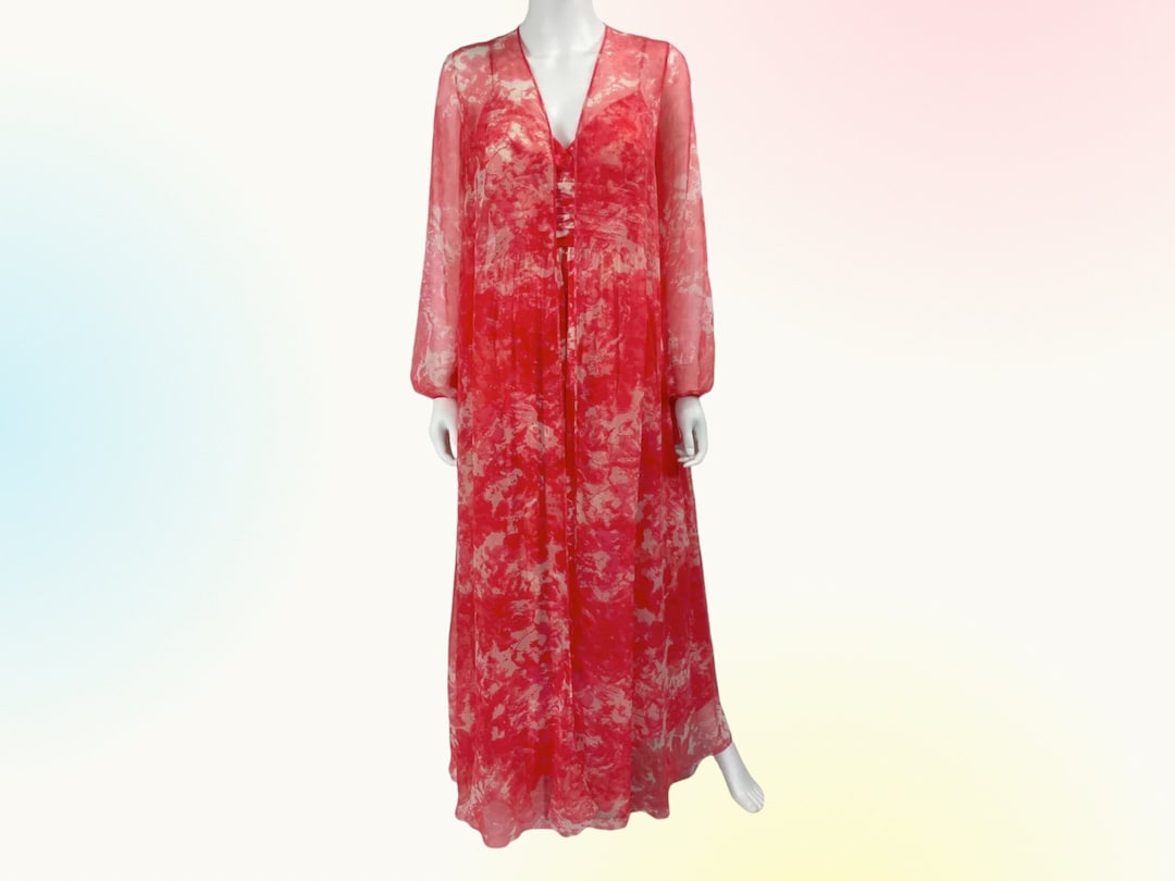 Maxi Dress and Sheer Caftan Robe Set - Size XS - Etsy