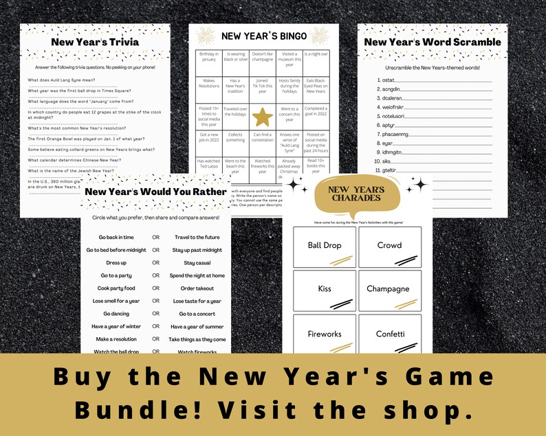 New Year's Trivia • New Year's Eve Party Game • Icebreaker Game for ...