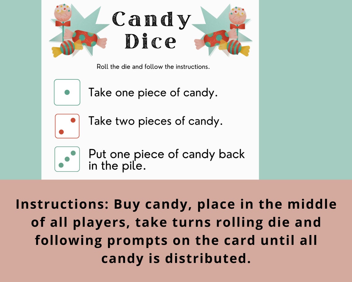 Candy Dice Game • Birthday Party Game • Icebreaker Game • Digital ...