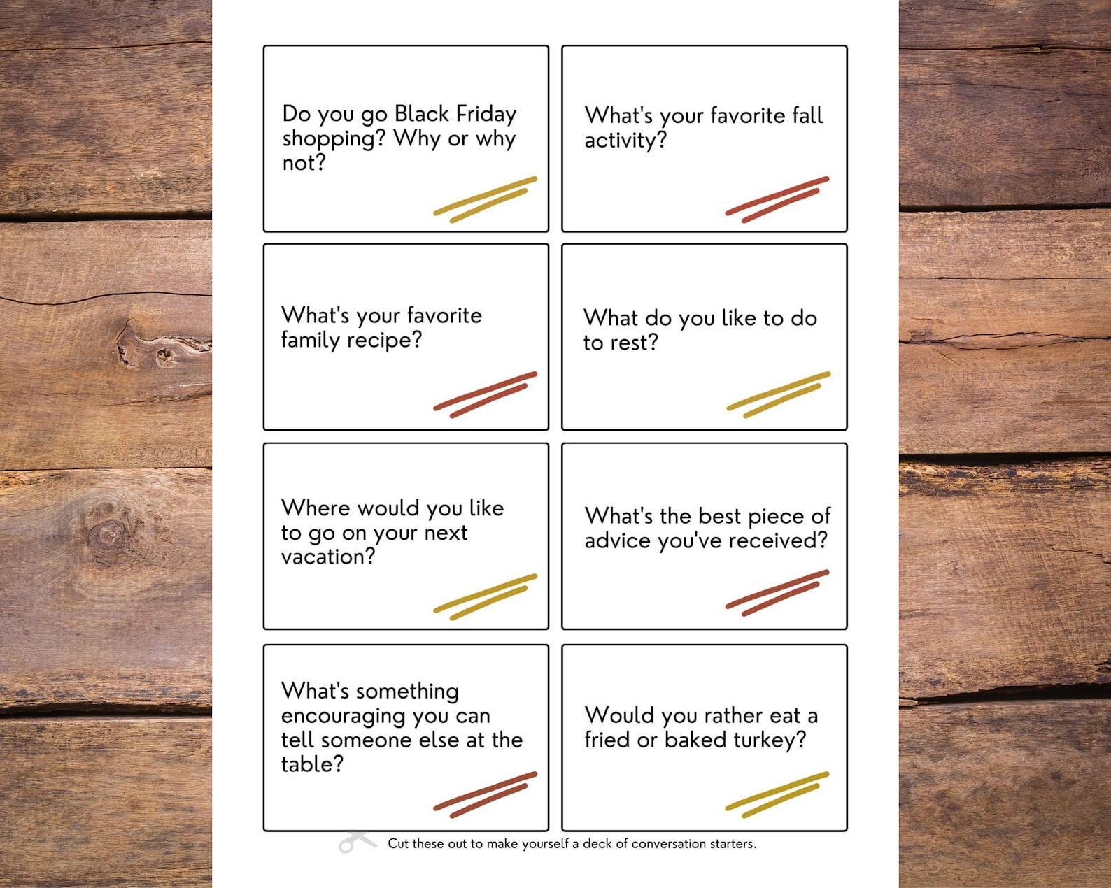 Thanksgiving Conversation Starters, Table Topics, Icebreaker Game for ...