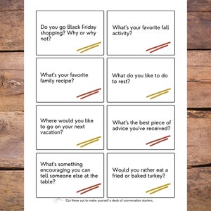 Thanksgiving Conversation Starters, Table Topics, Icebreaker Game for ...