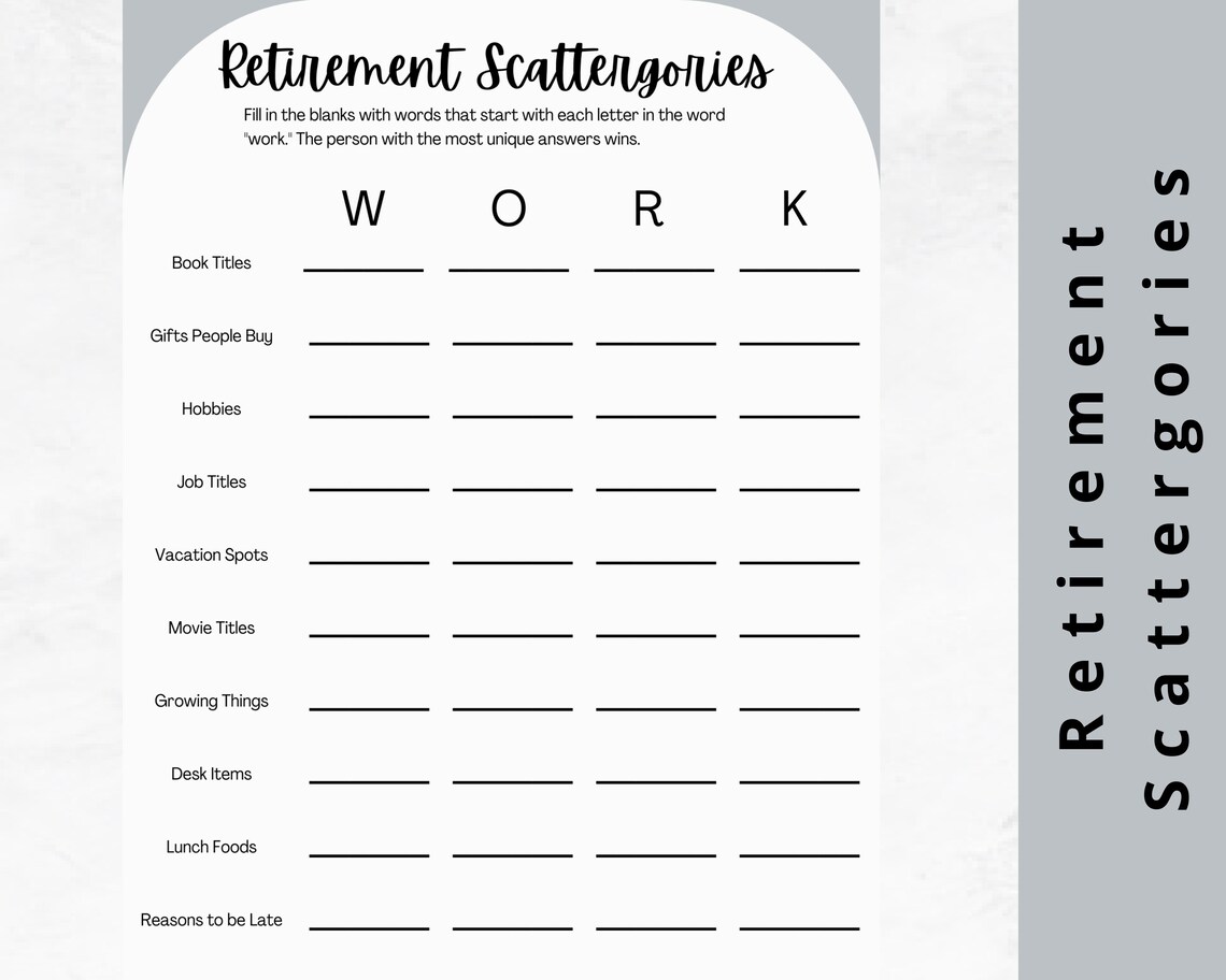 Retirement Party Printable Activities • Retirement Celebration Games ...