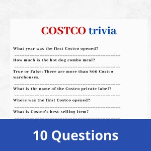 Costco Trivia Game | Costco Birthday Party Game - Etsy