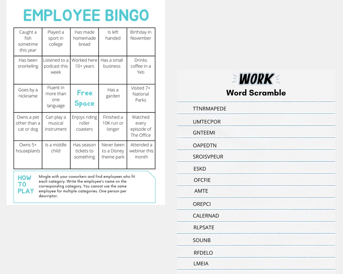 Work Icebreaker Bundle • Set of 5 Get-to-know You Games for the Office ...