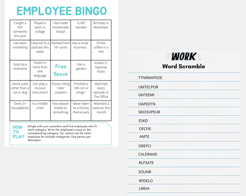 Work Icebreaker Bundle • Set of 5 Get-to-know You Games for the Office ...