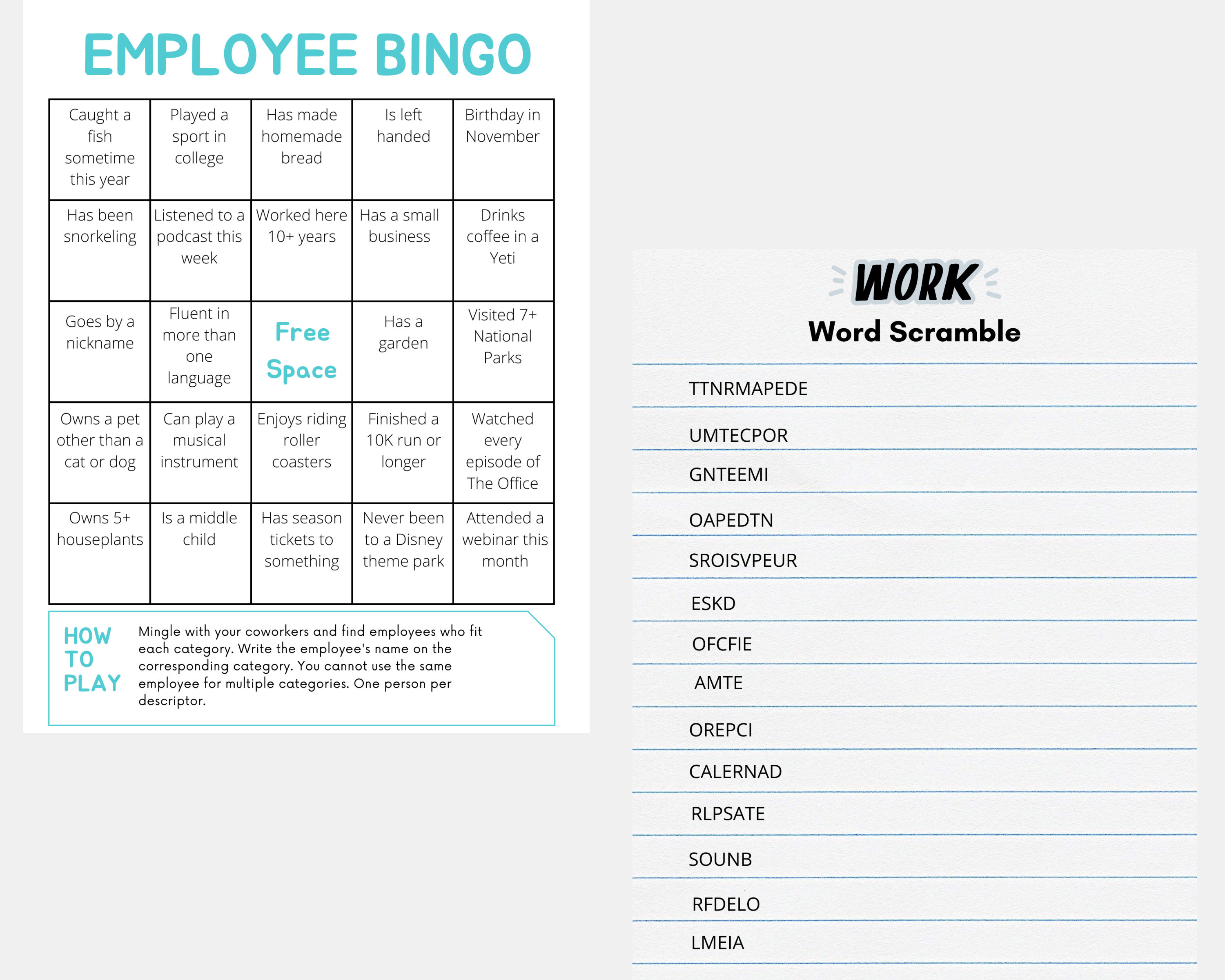 Work Icebreaker Bundle • Set of 5 Get-to-know You Games for the Office ...