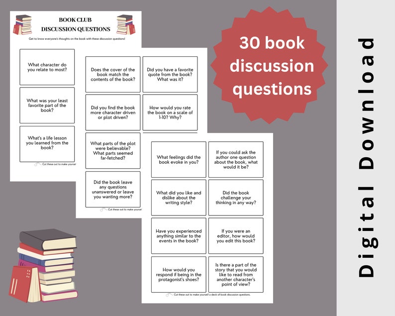 Book Club Activity Bundle • Book Club Party Games • Book Games • Book ...