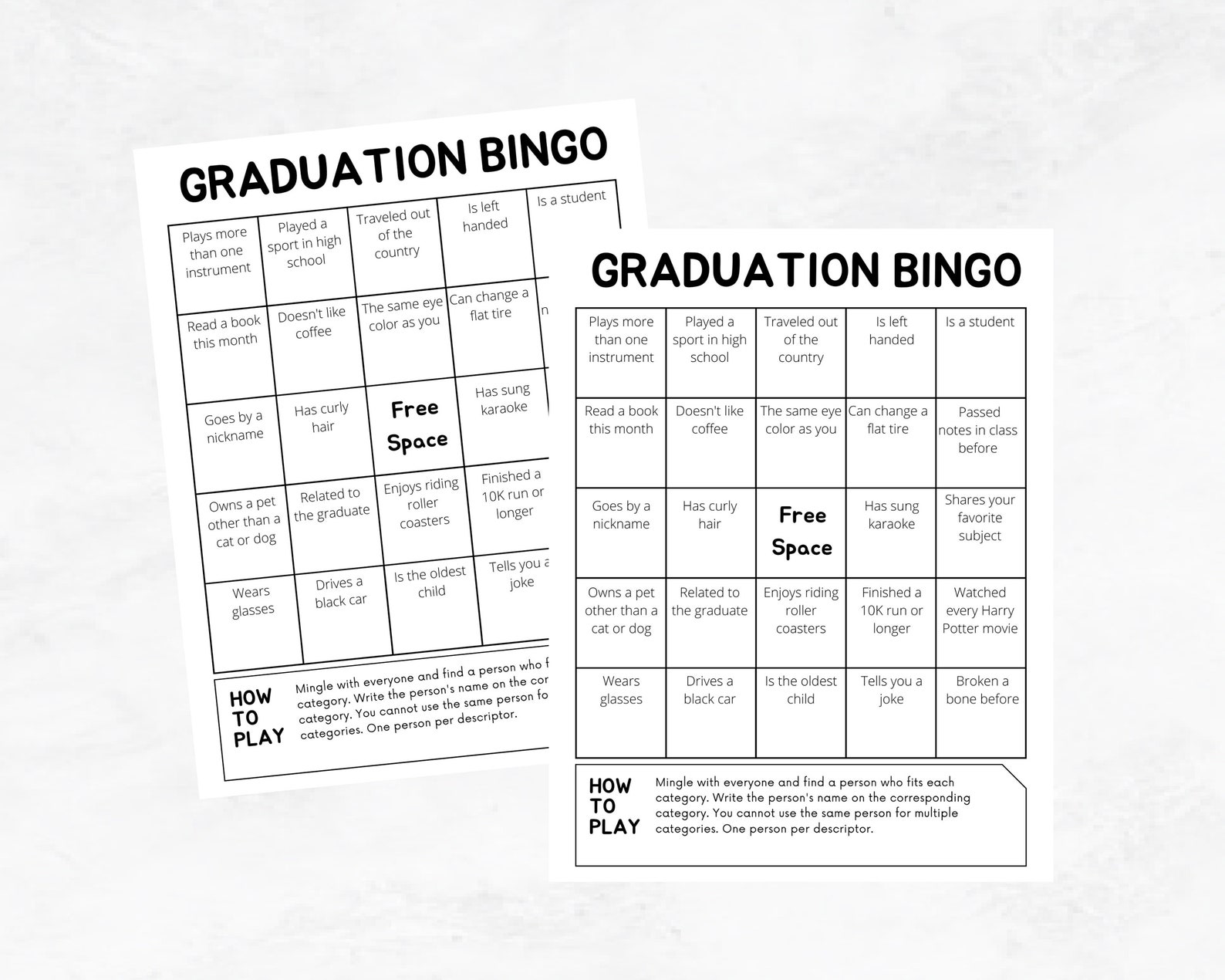 Graduation Bingo • Grad Party Bingo • Graduation Game • Graduation ...