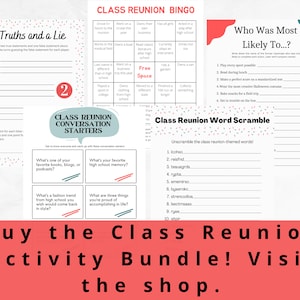 Class Reunion Conversation Starters • 50 Get-to-know-you Cards ...