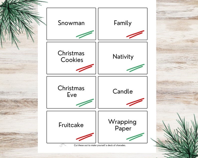 Holiday Charades or Pictionary Game • 54 Cards • Christmas Game for ...