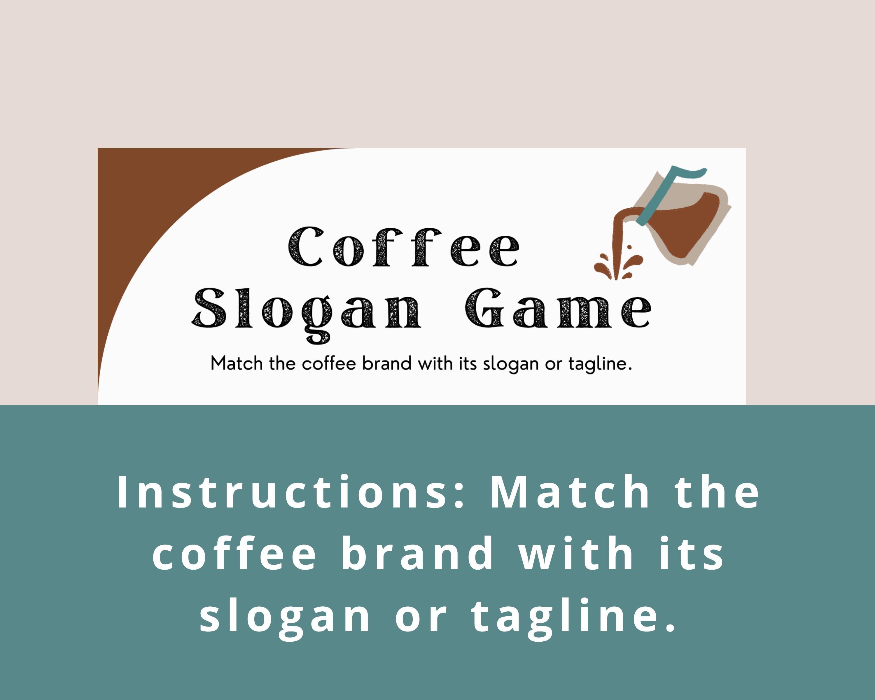 Coffee Trivia Game • Coffee Slogan Game • Popular Coffee Trivia ...