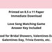 Love Song Matching Game, Printable Download: Bridal Shower, Valentines ...