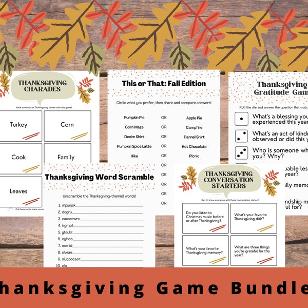 Thanksgiving Conversation Starters, Table Topics, Icebreaker Game for ...