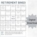 Retirement Bingo • Retirement Celebration Game • Retirement Game for ...