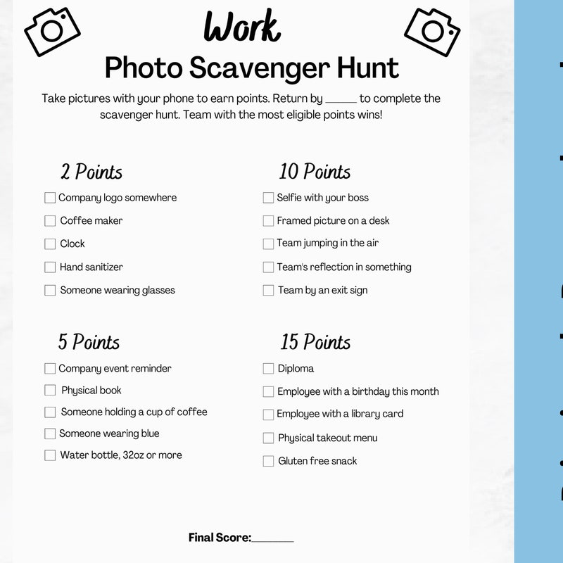 Workplace Scavenger Hunt - Etsy
