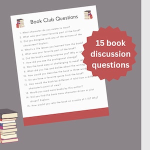15 Book Discussion Questions • Book Club Party Game • Book Games • Book ...