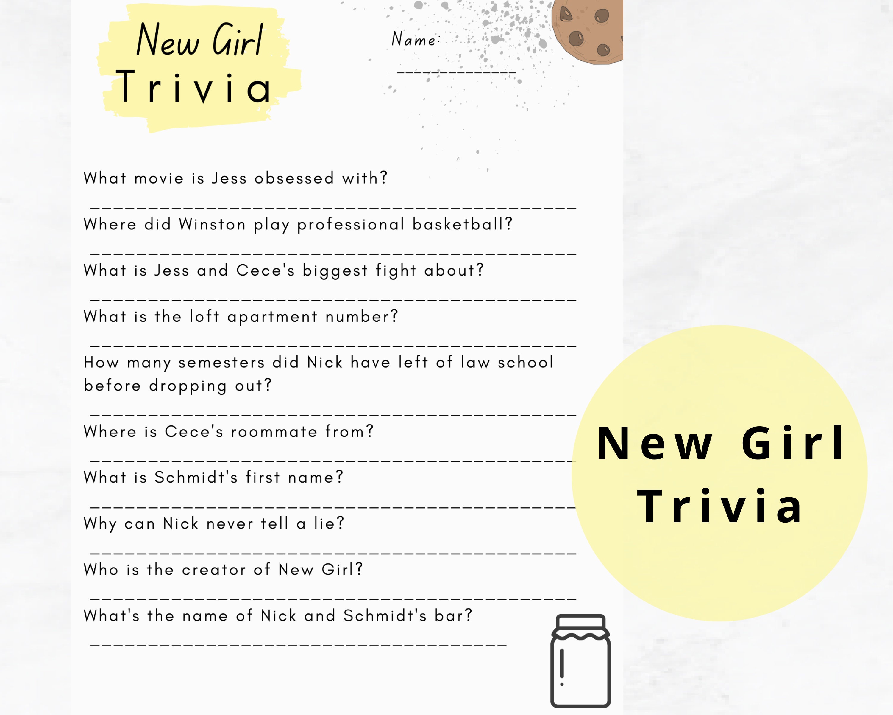 New Girl Trivia • TV Show Trivia Game • New Girl Game • Jess, Nick ...