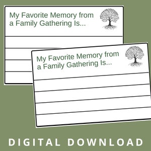 Family Reunion Memory Sharing Activity • Family Reunion Activity ...