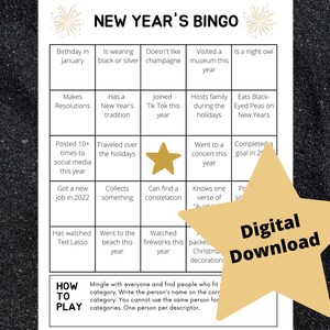 New Year's Bingo Interactive Game • Icebreaker Game for New Year's Eve ...