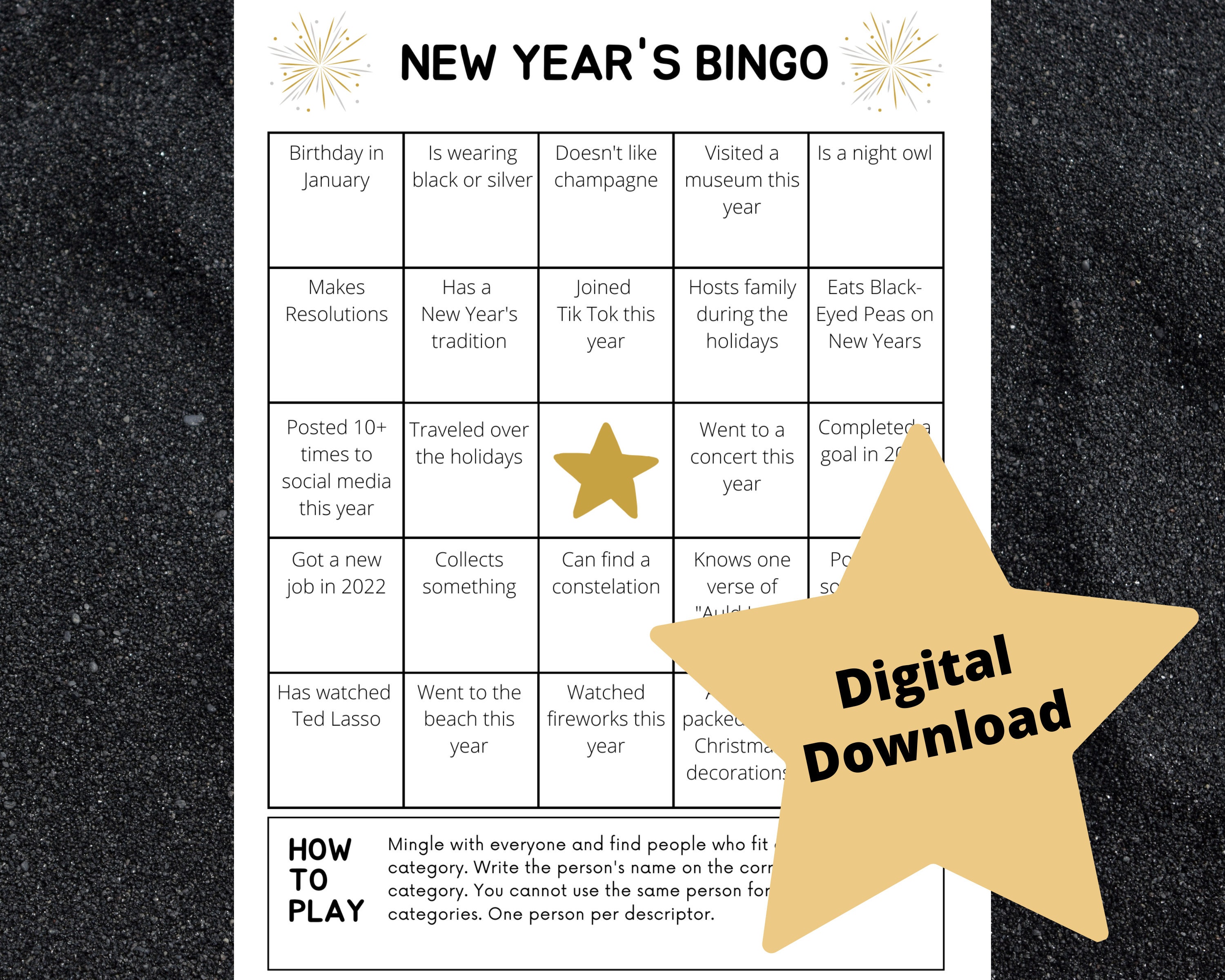 New Year's Bingo Interactive Game • Icebreaker Game for New Year's Eve ...