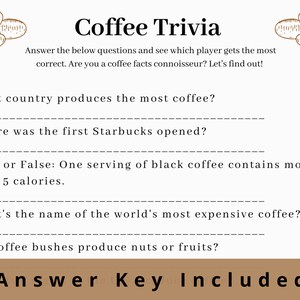 Conversation Themed Games • Coffee Party Games • Work Game • Coffee ...