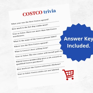 Costco Trivia Game | Costco Birthday Party Game - Etsy