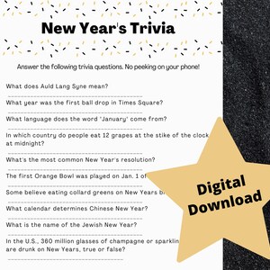 New Year's Trivia • New Year's Eve Party Game • Icebreaker Game for ...