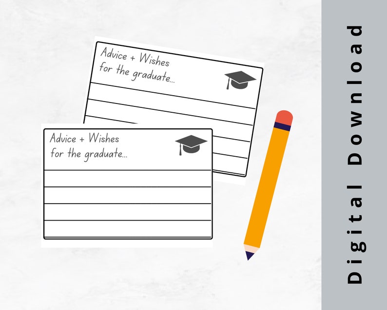 Graduation Well Wishes, Advice Cards • Grad Party Game • Graduation ...