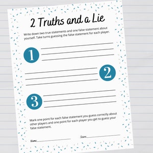 Two Truths and a Lie Game • Get to Know You Game • Icebreaker Game ...