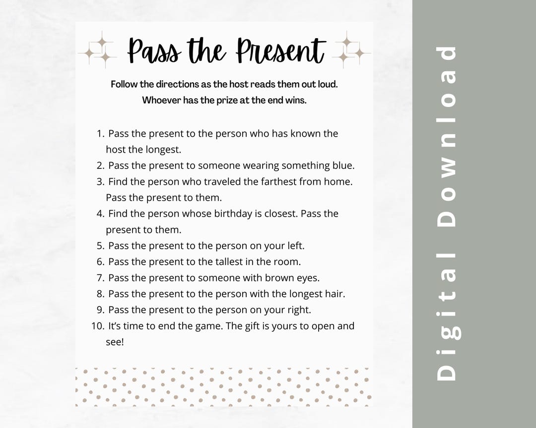 Pass the Present Game | Pass the Parcel Game | Pass the Prize Game ...