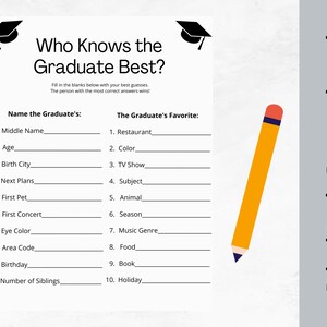 Graduation Party Activities • Graduation Bingo Game • Graduation Game ...