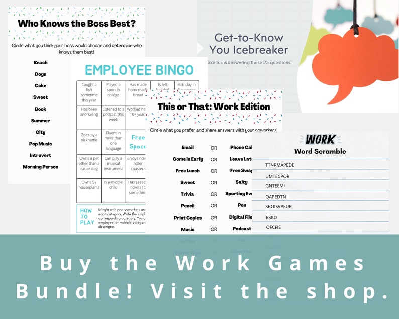 Who Knows the Boss Best Work Game • Simple, Easy Work Activity for Team ...