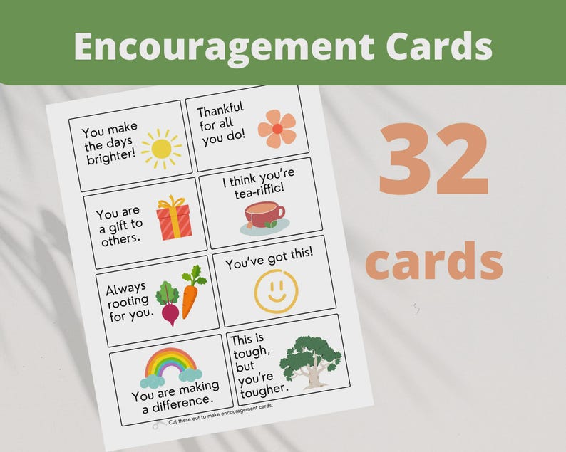32 Encouragement Cards • Affirmation Cards • Employee Appreciation ...