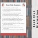 15 Book Discussion Questions • Book Club Party Game • Book Games • Book ...