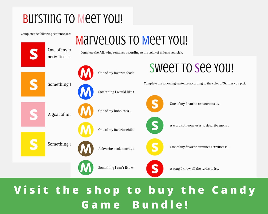 M&M Icebreaker Game, Get-to-know You Game for Groups, Immediate ...