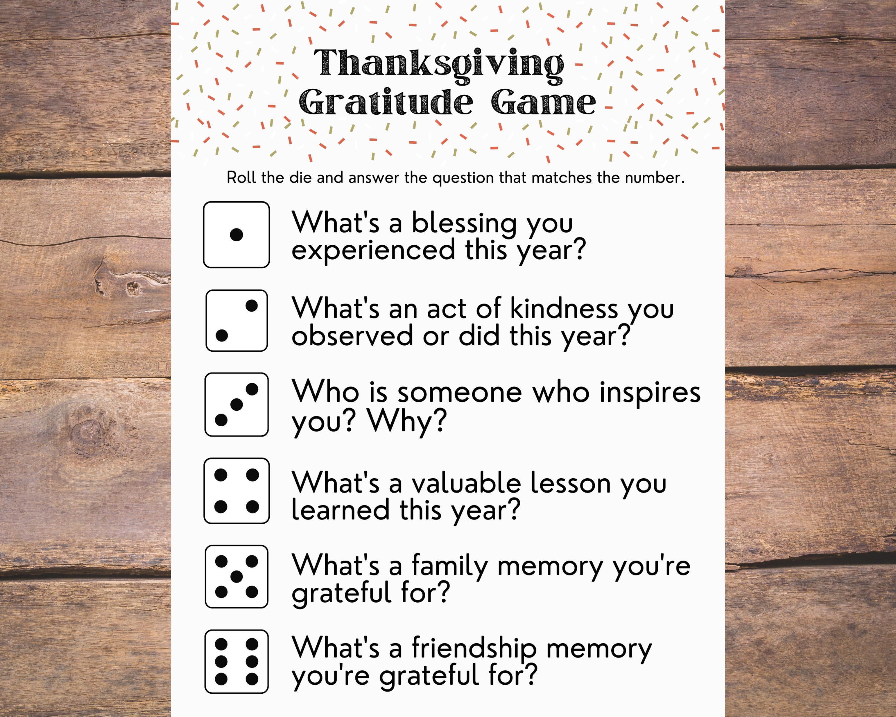 Thanksgiving Gratitude Game • Family Friendly Thanksgiving Game ...