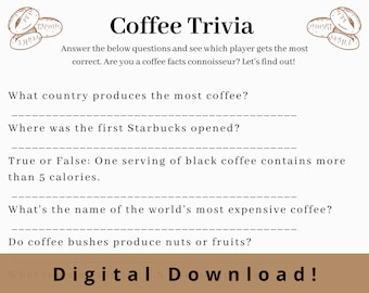 Coffee Word Scramble • Coffee Themed Party Games • Work Game • Coffee ...