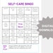 Self-care Bingo Game, Digital Download Printable • Mental Health ...