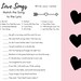 Love Song Matching Game, Printable Download: Bridal Shower, Valentines ...