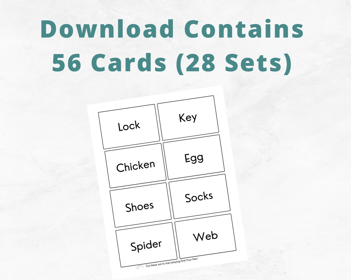 Find Your Pair Game • Get to Know You Game • Icebreaker Game • 56 Cards ...