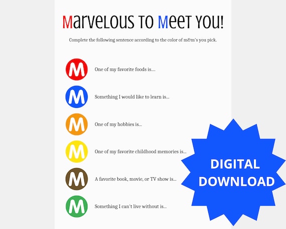 M&M Icebreaker Game Get-to-know You Game for Groups - Etsy