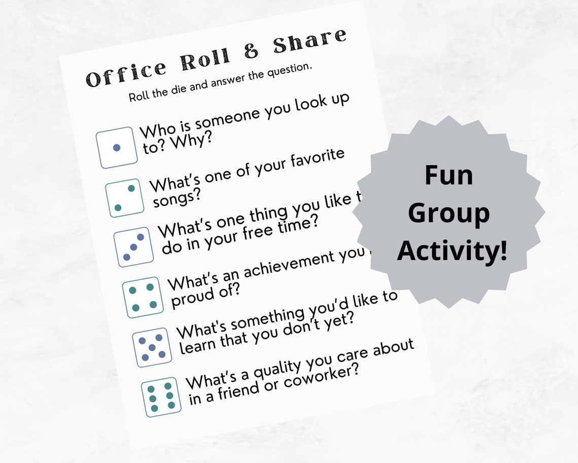 Office Get to Know You Roll the Dice Game • Icebreaker Game • Work Get ...