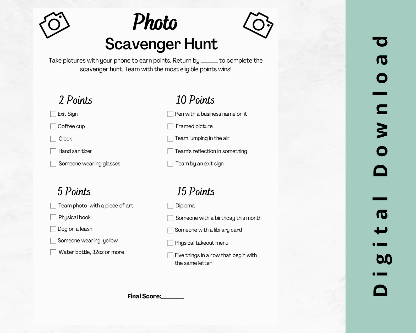 Photo Scavenger Hunt • Get-to-know You Game • Team Bonding Game • Photo ...